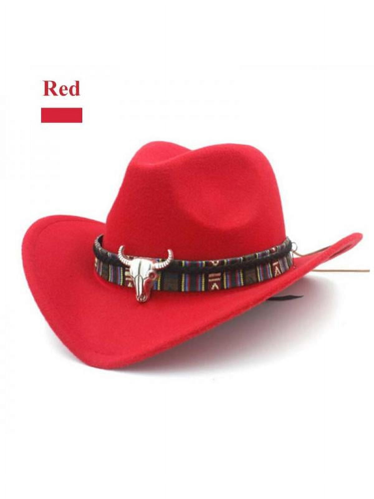 Retro Western Style Wool Felt Cowboy Hat Hollow Wide Brim Cowgirl Cap ...