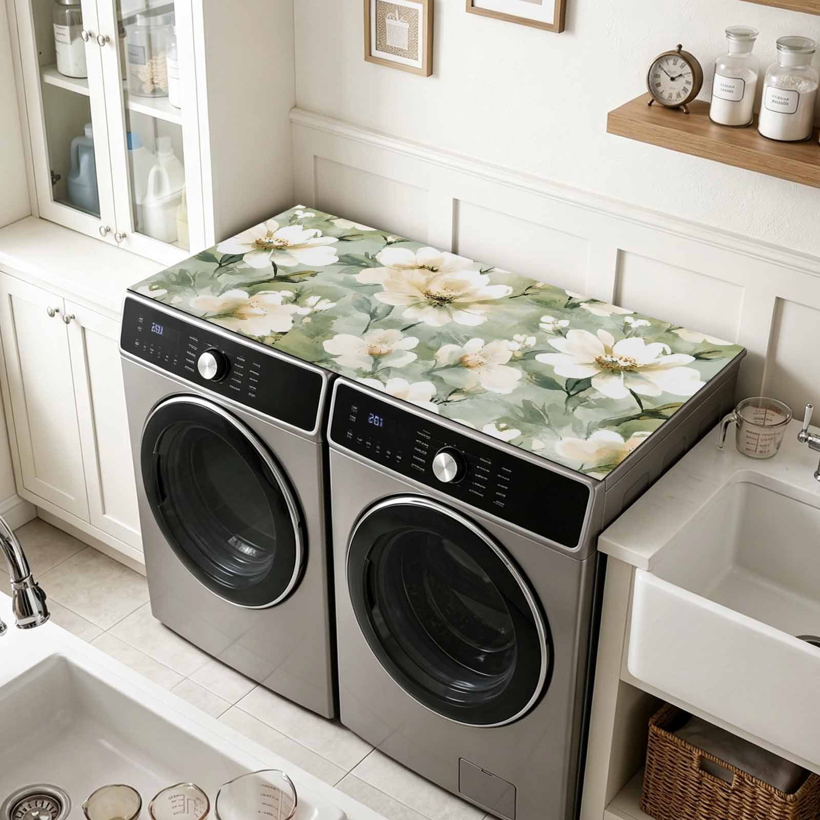 Retro White Washer and Dryer Top Protector Mat, 54