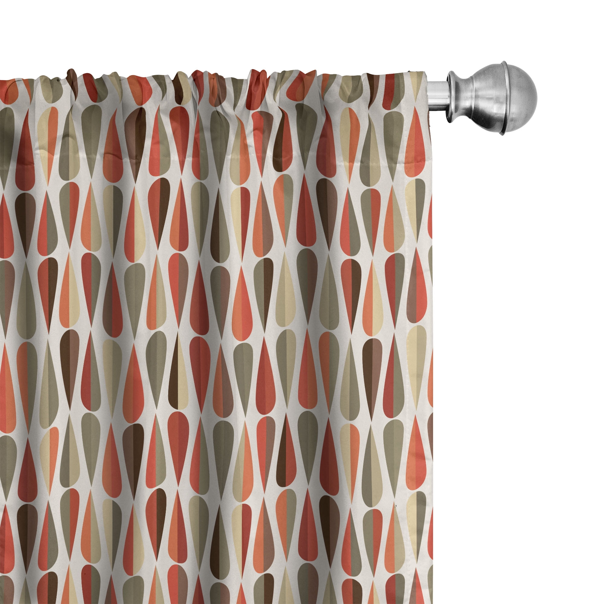 Retro Window Curtains Pack of 2, Sixties and Seventies Style Geometric ...