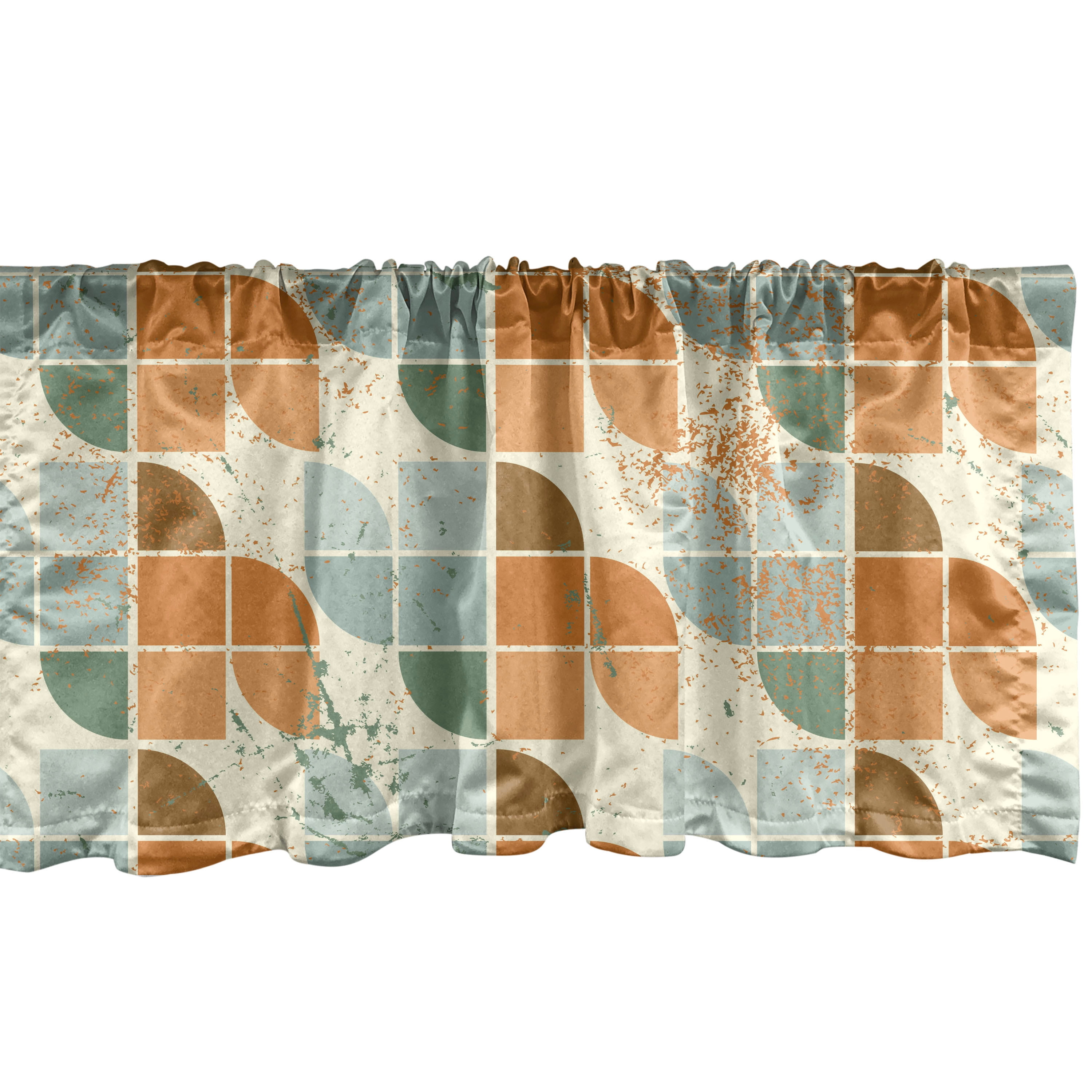 Retro Window Valance, Minimalist Colorful Motifs Grungy Illustrations ...