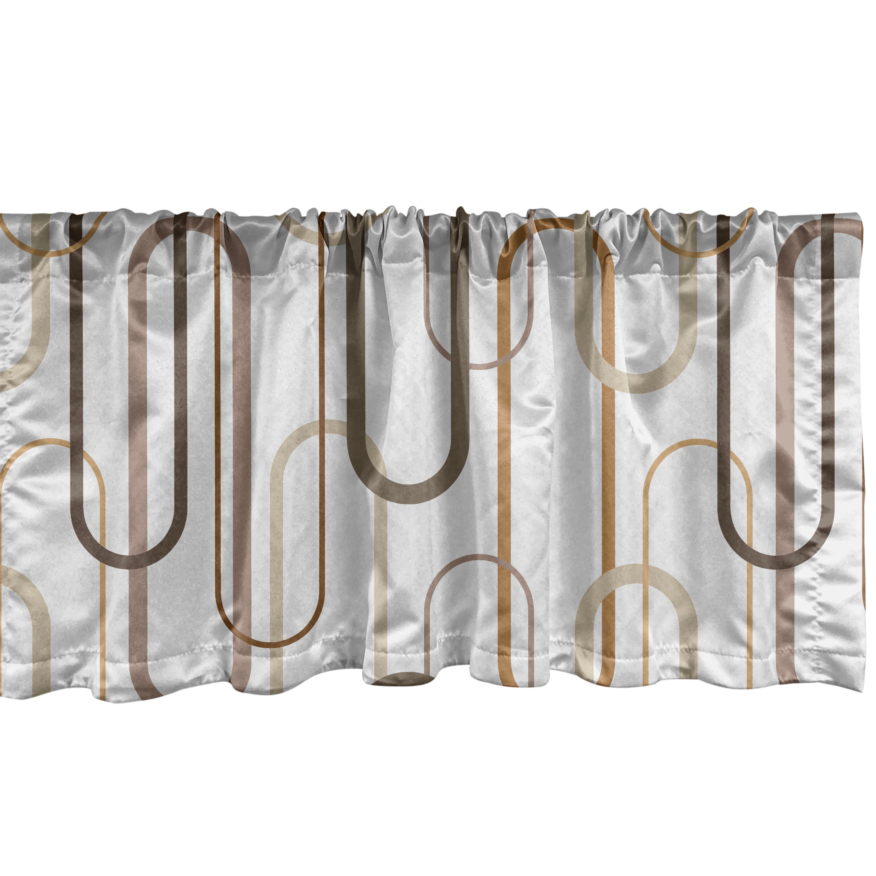 Retro Window Valance, Oval Forms Interlacing and Minimal Design Print ...