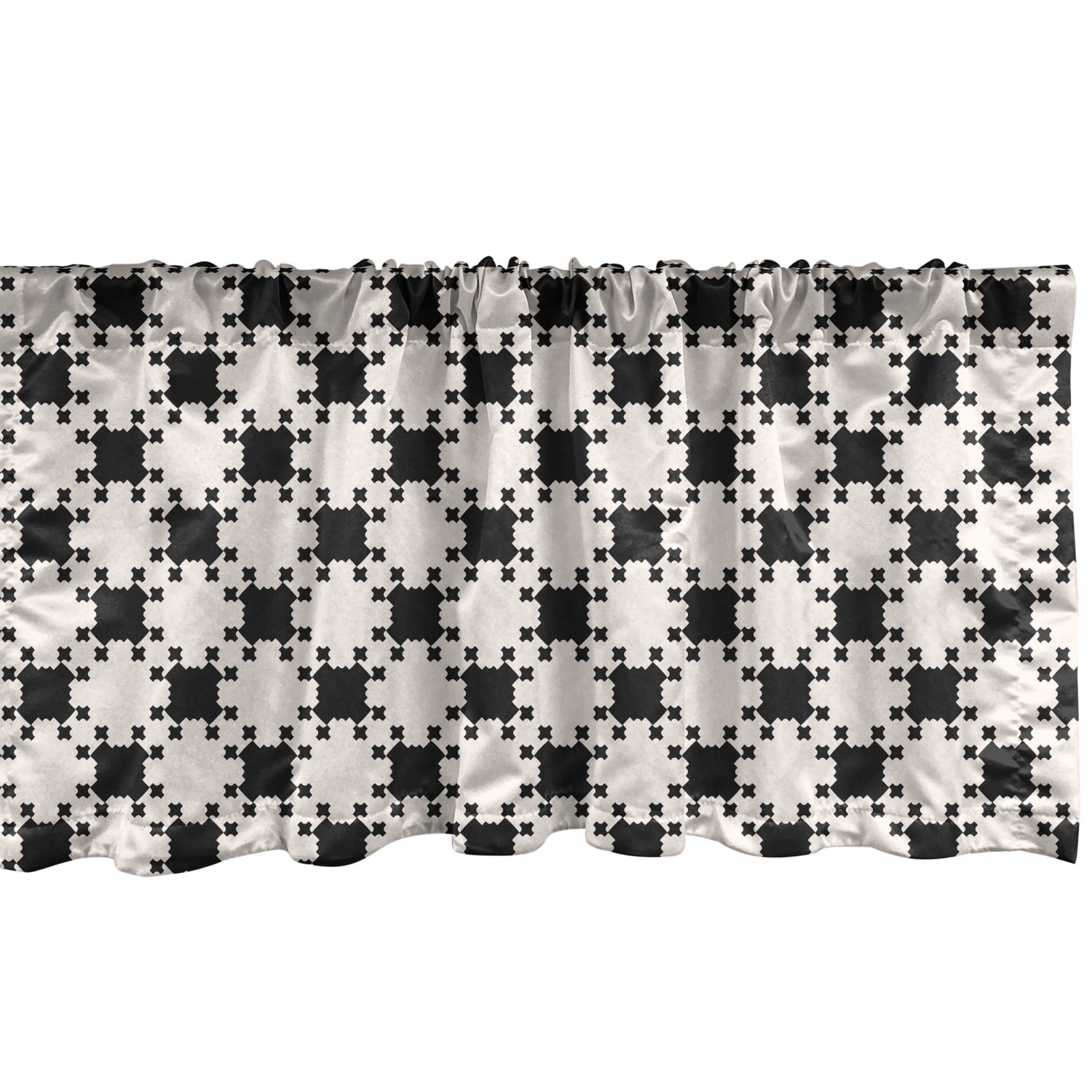 Retro Window Valance Pack of 2, Simple Crossing Style Shapes ...