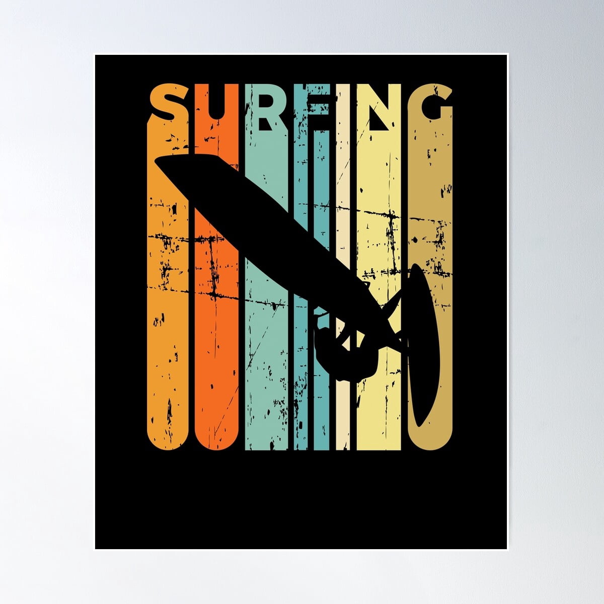 Retro Windsurfing Vintage Surfing Windsurfer Gift Poster Wall Art ...