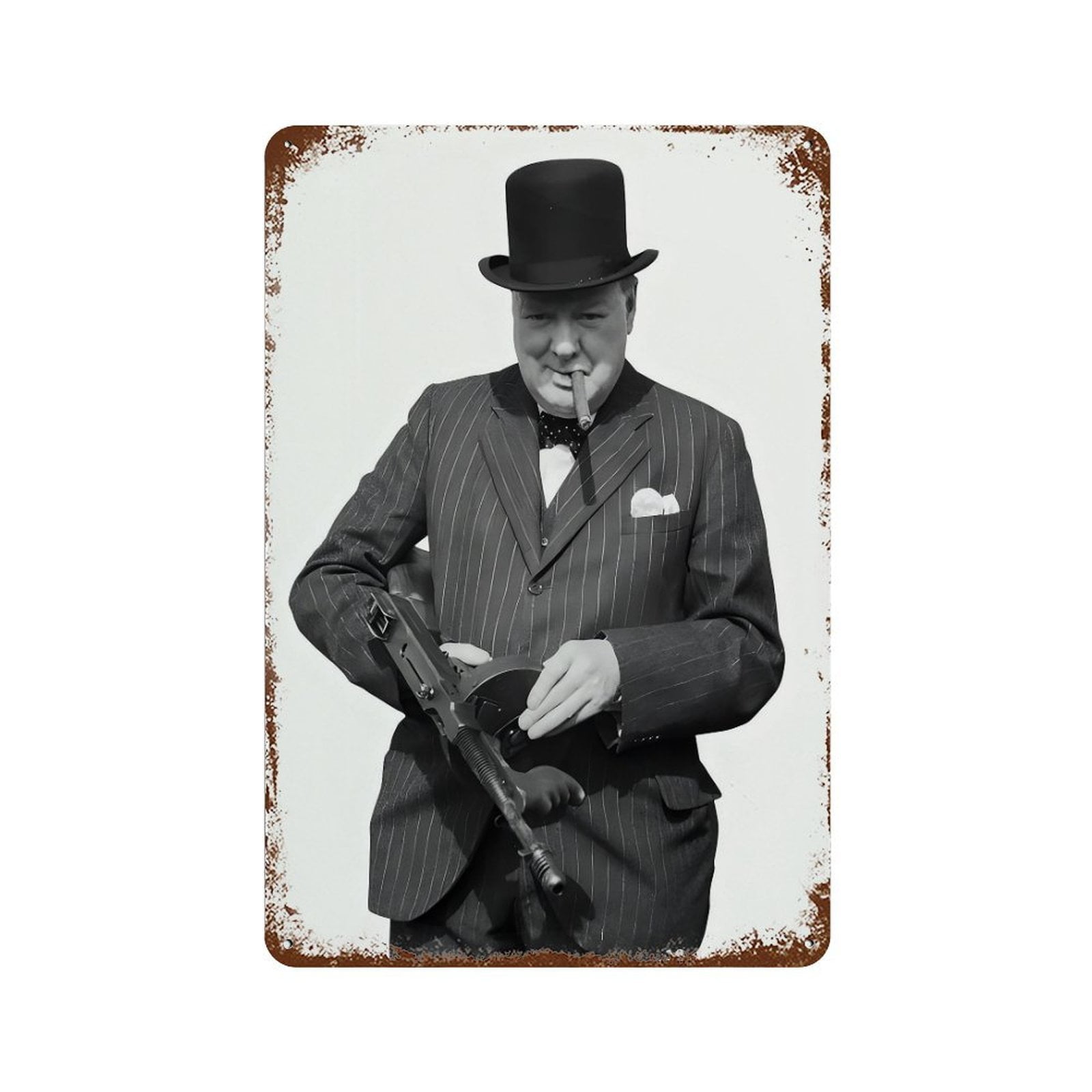 Retro Winston Churchill British Prime MinisterTin Metal Logo Etching ...