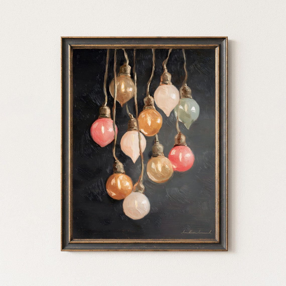 Retro Winter Holiday Lights Print, Cozy Holiday , Festive Season ...