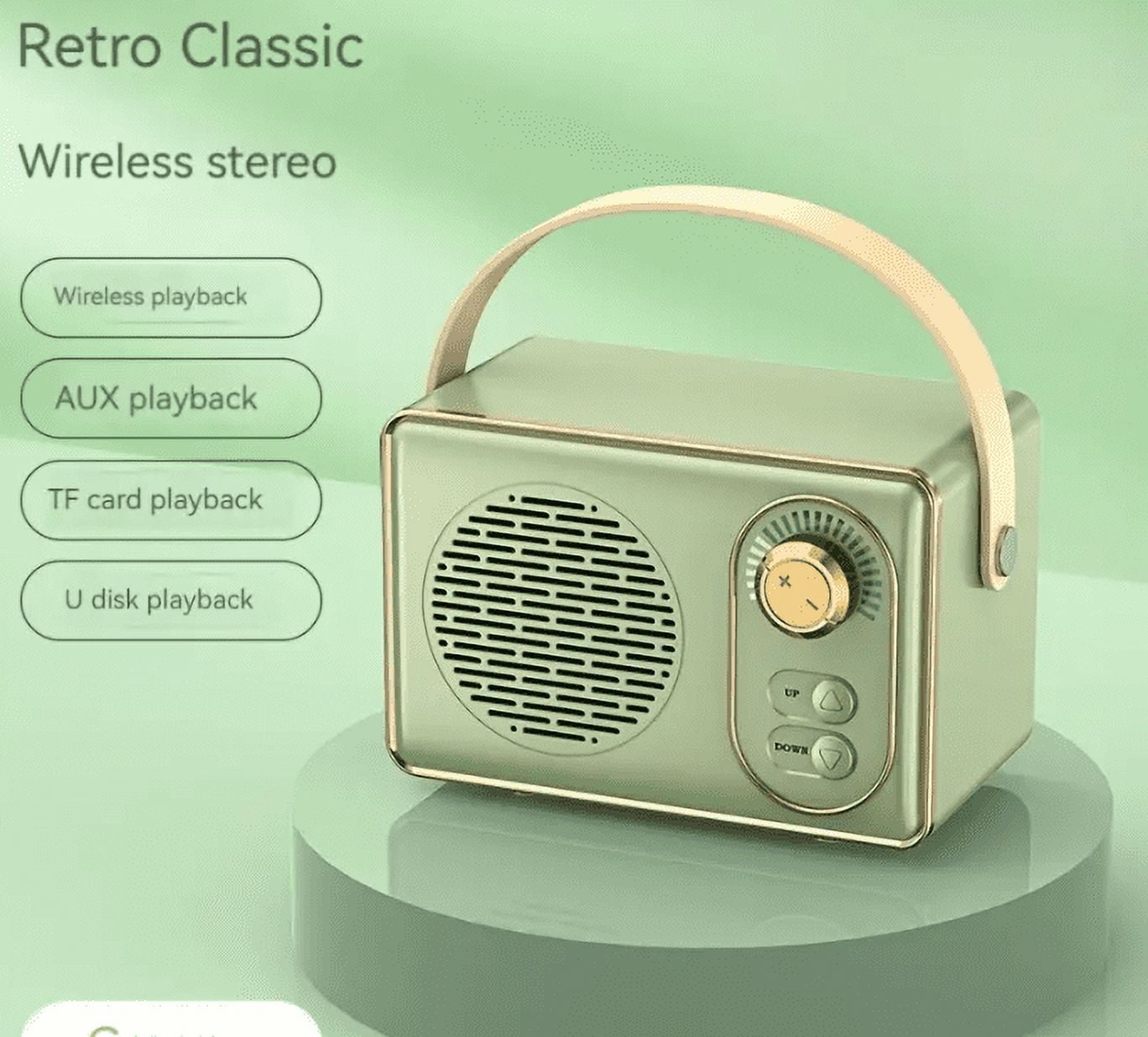 Retro Mini Bluetooth Speaker with FM Radio | Compact Wireless Design ...