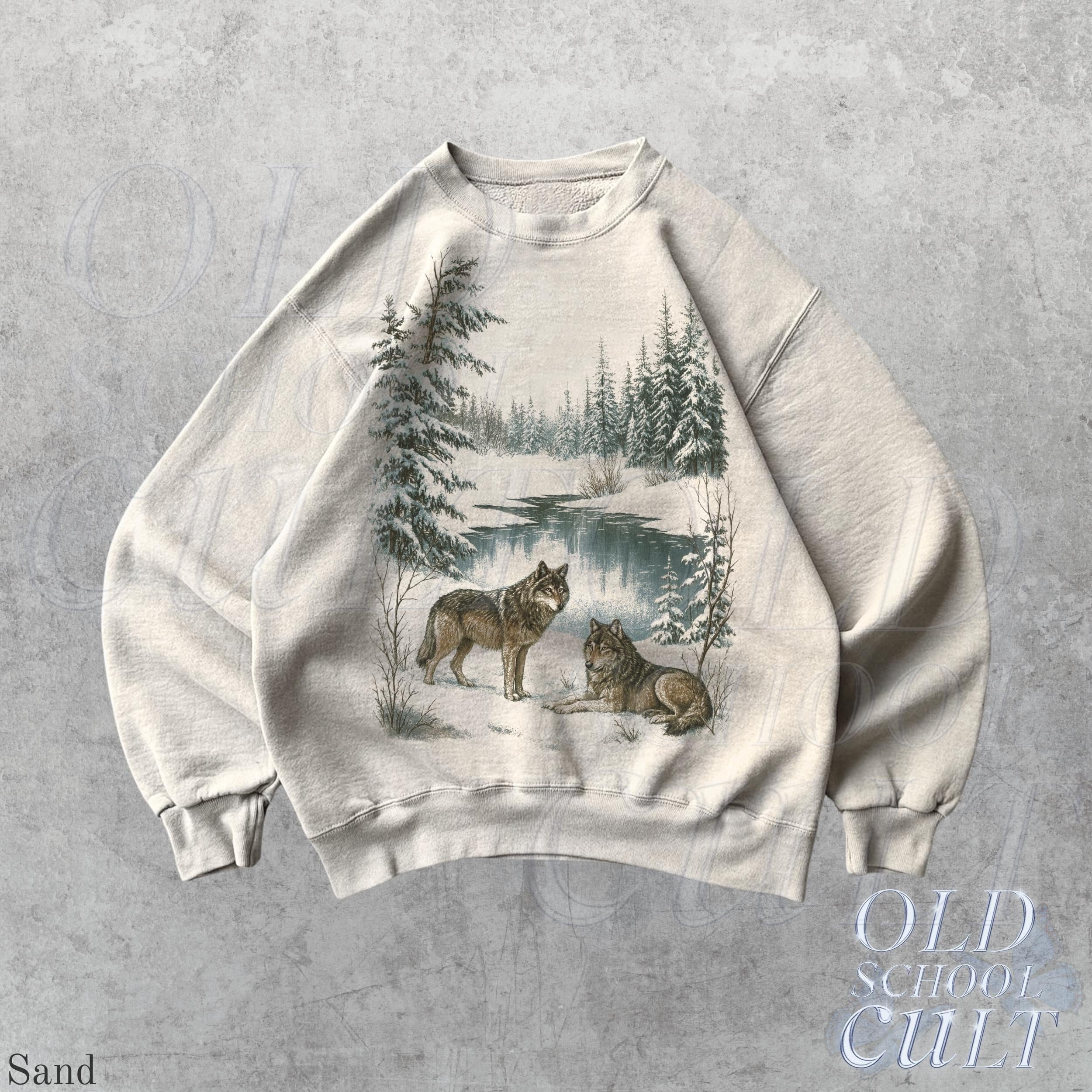 Retro Wolf 90s Sweatshirt , Nature Vintage Wildlife Forest Crewneck ...