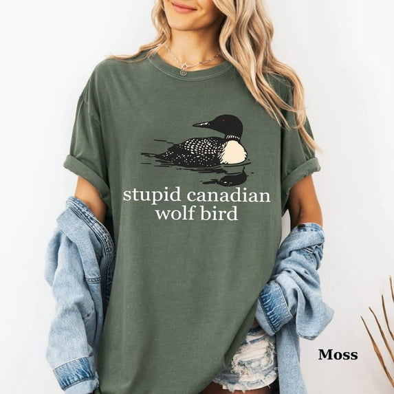 Retro Wolf & Bird Cartoon Shirt, Comfort Colors Funny Hockey Fan ...