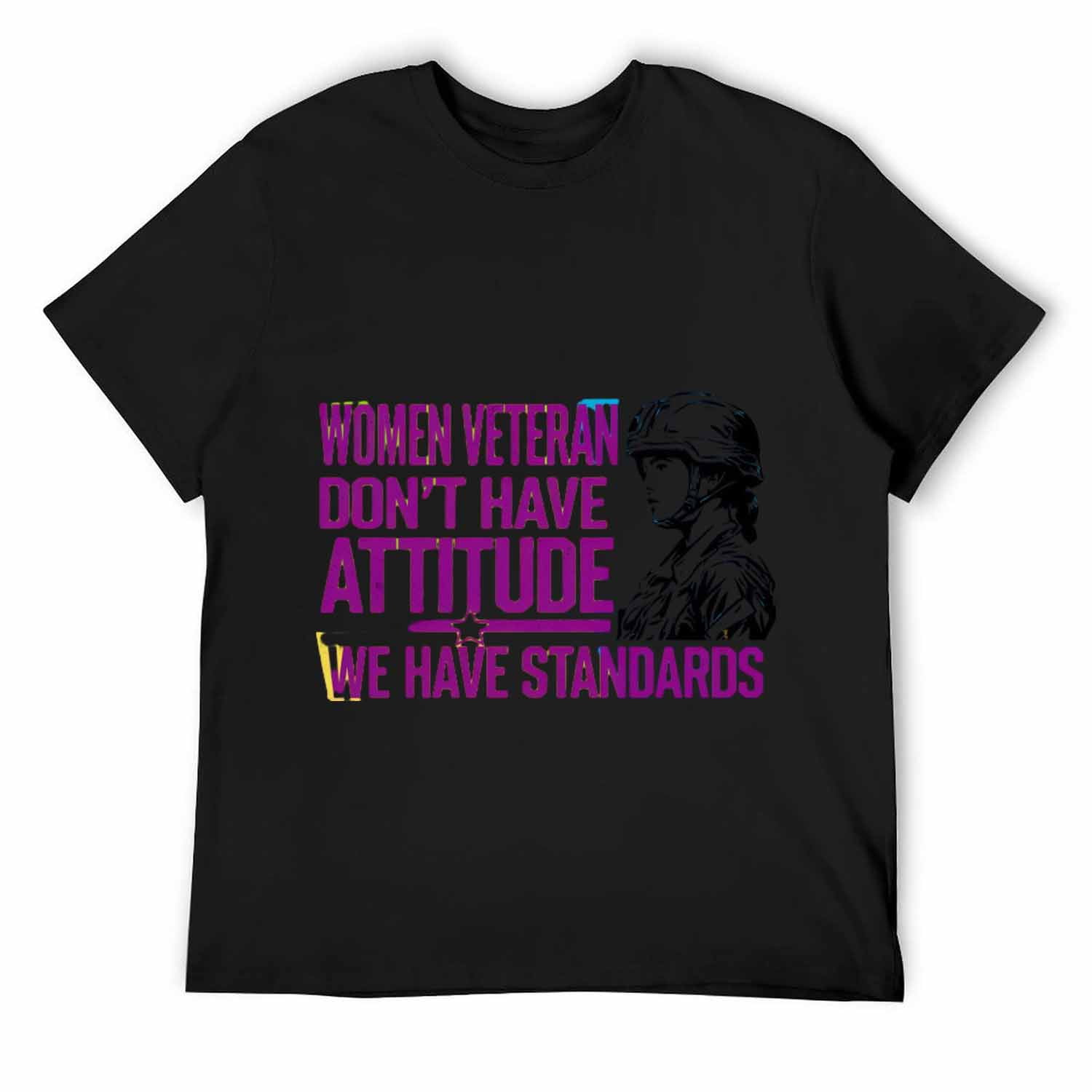 Retro Women Veteran Don't Have Attitude We Have Standardst shirt design ...