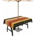 Retro Wood Grain Outdoor Tablecloth with Umbrella Hole and Zipper 60 x ...