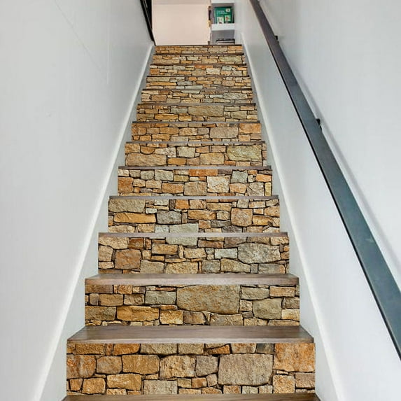 Retro Wood Grain Stair Sticker Vinyl PVC Waterproof Self-Adhesive ...