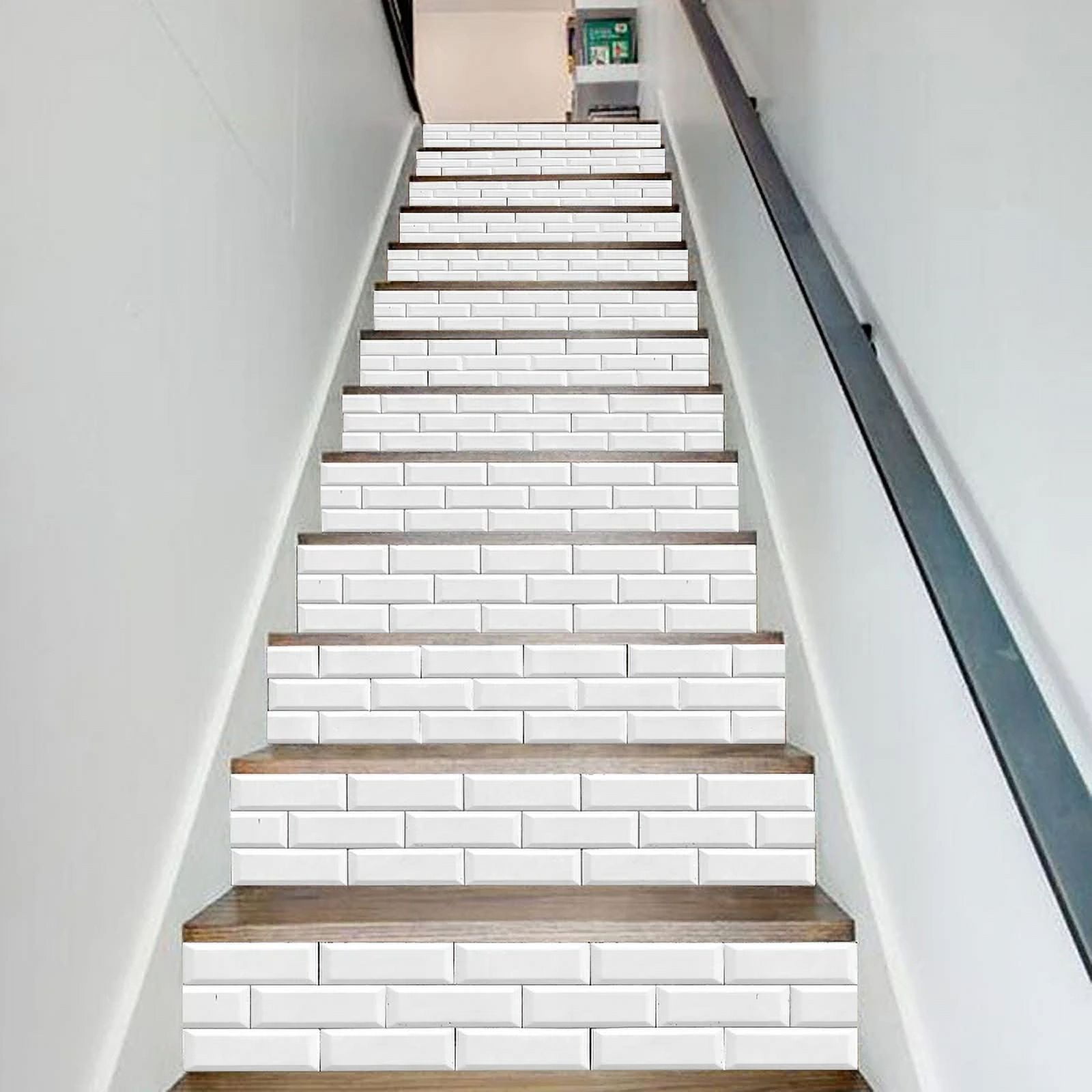 Retro Wood Grain Stair Sticker Vinyl PVC Waterproof Self-Adhesive ...