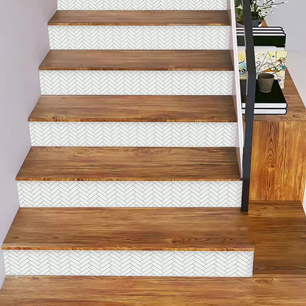 Retro Wood Grain Stair Sticker Vinyl PVC Waterproof Self-Adhesive ...