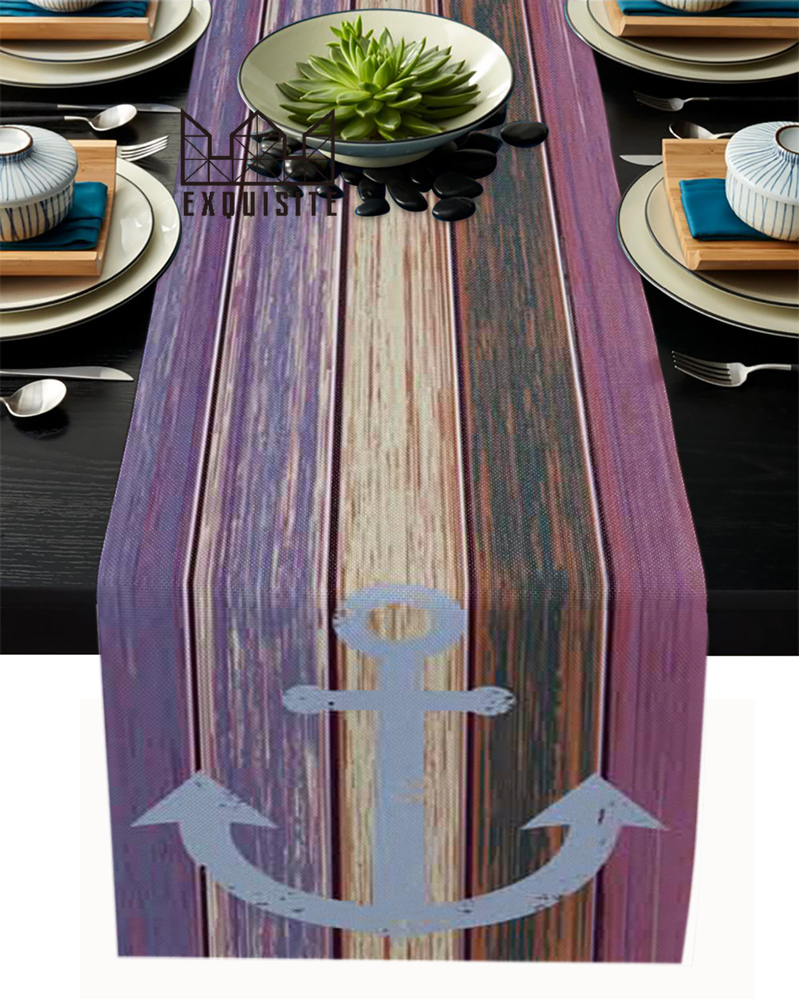 Retro Wood Grain Texture Anchor Coffee Table r Dinner Table ration ...