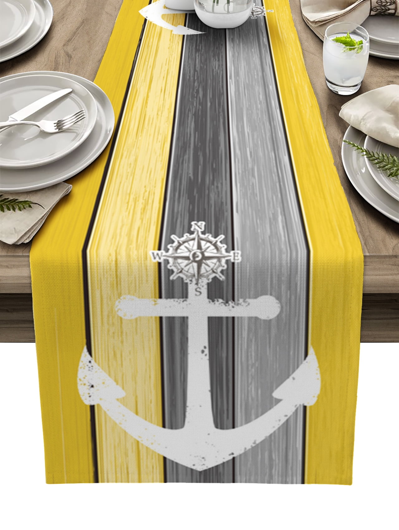 Retro Wood Grain Texture Red Table Runner ration Home r Dinner Table ...