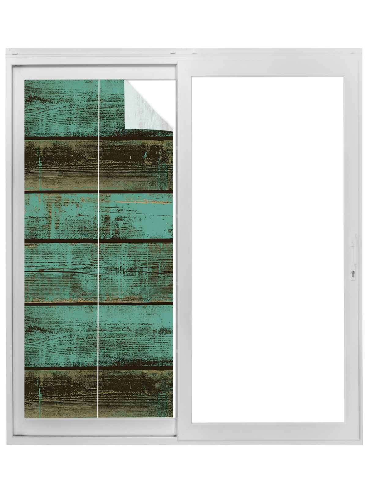 Retro Wood Grain Window Privacy Film Stained Glass Window Film ...