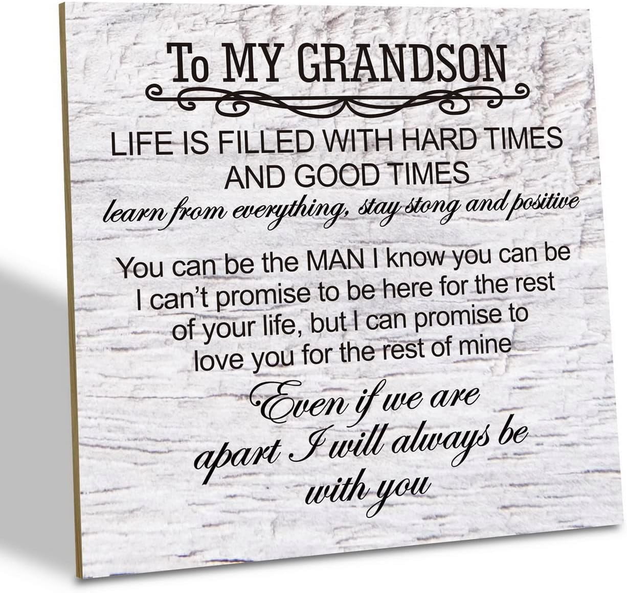 Retro Wood Sign Grandson Gift Box Sign Grandson Motivational Gift ...