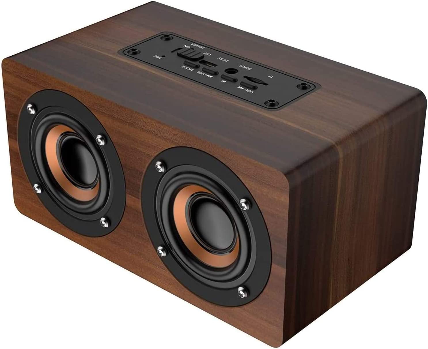 Retro Wooden Bluetooth Speaker, Wireless Dual 5W Loudspeakers 3D ...