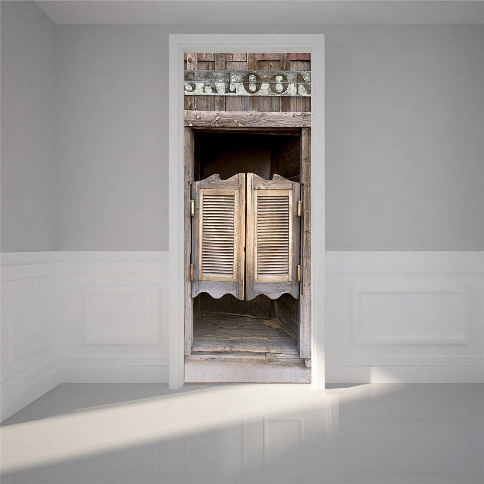 Retro Wooden Door Poster Home Art Decorative Wallpaper For Door Vinyl ...