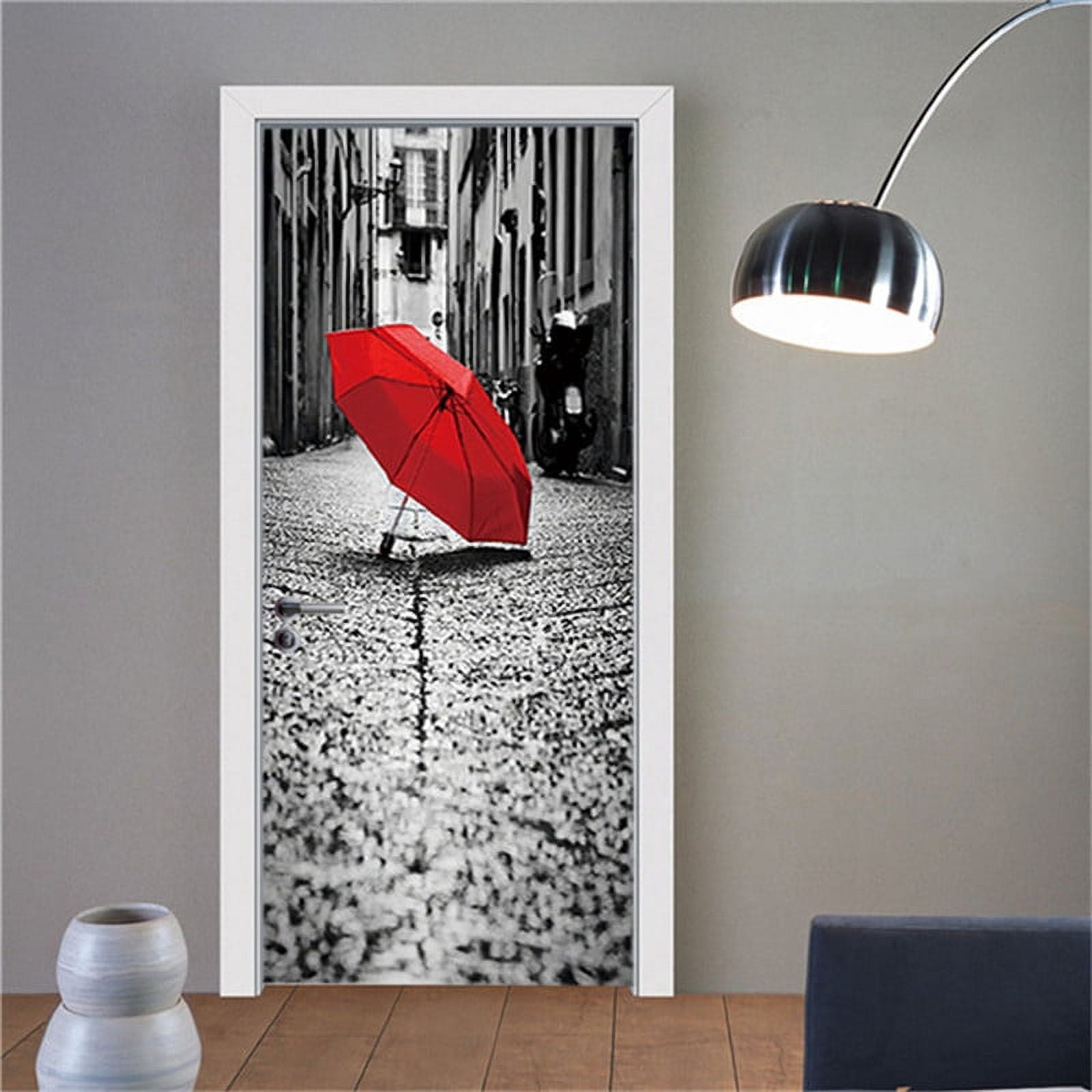 Retro Wooden Door Poster Home Art Decorative Wallpaper For Door Vinyl ...
