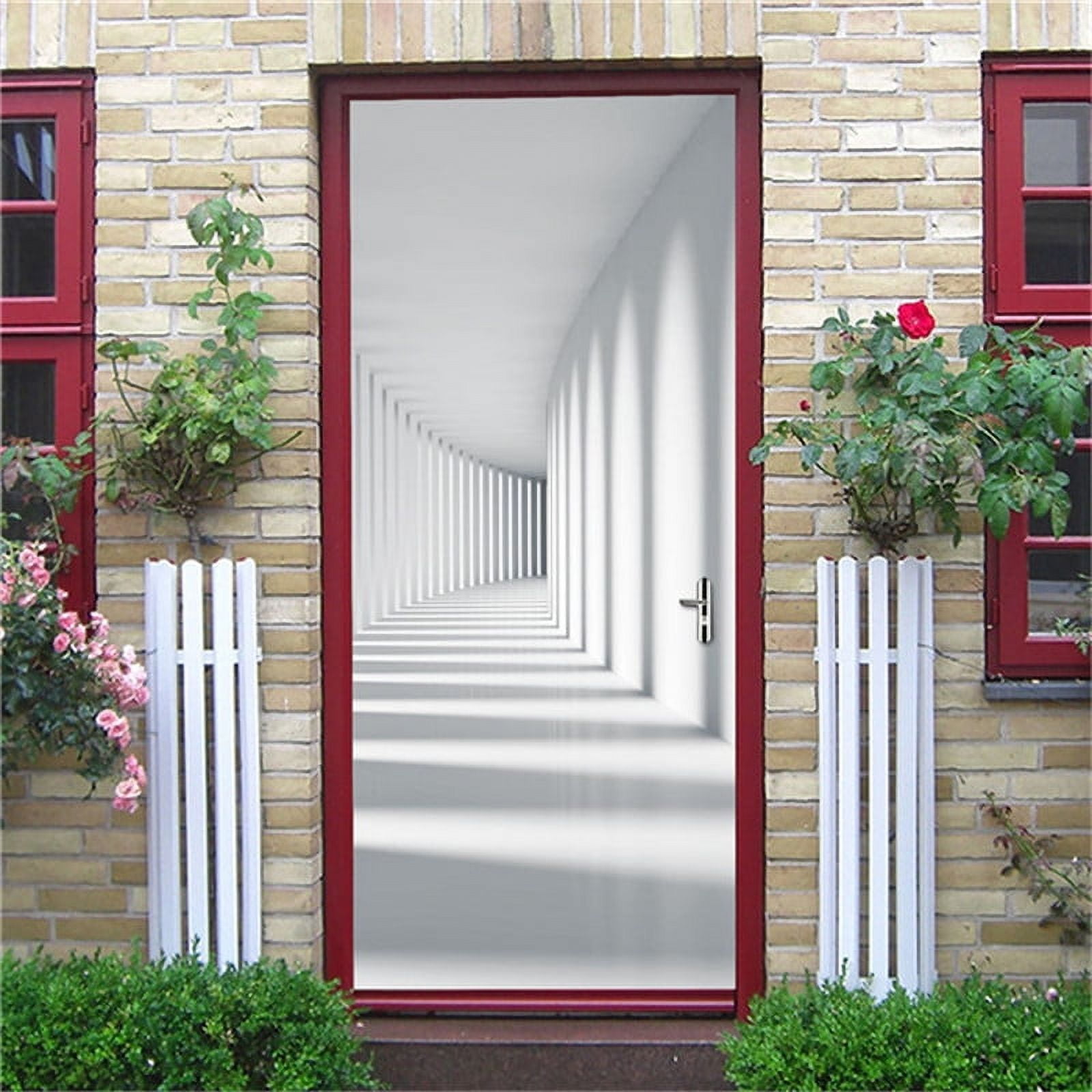 Retro Wooden Door Poster Home Art Decorative Wallpaper For Door Vinyl ...