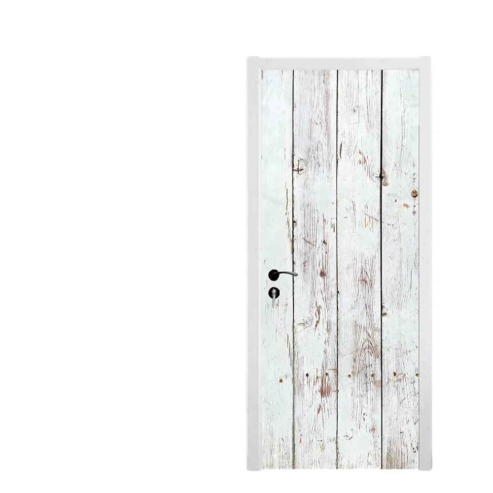 Retro Wooden Door Stickers Adhesive Vintage Wood Grain Photo Wallpaper ...