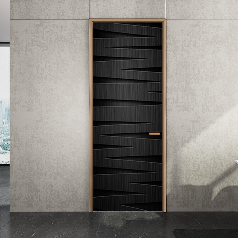 Retro Wooden Door Stickers Imitation Wood Doors Sticker 3D Self ...