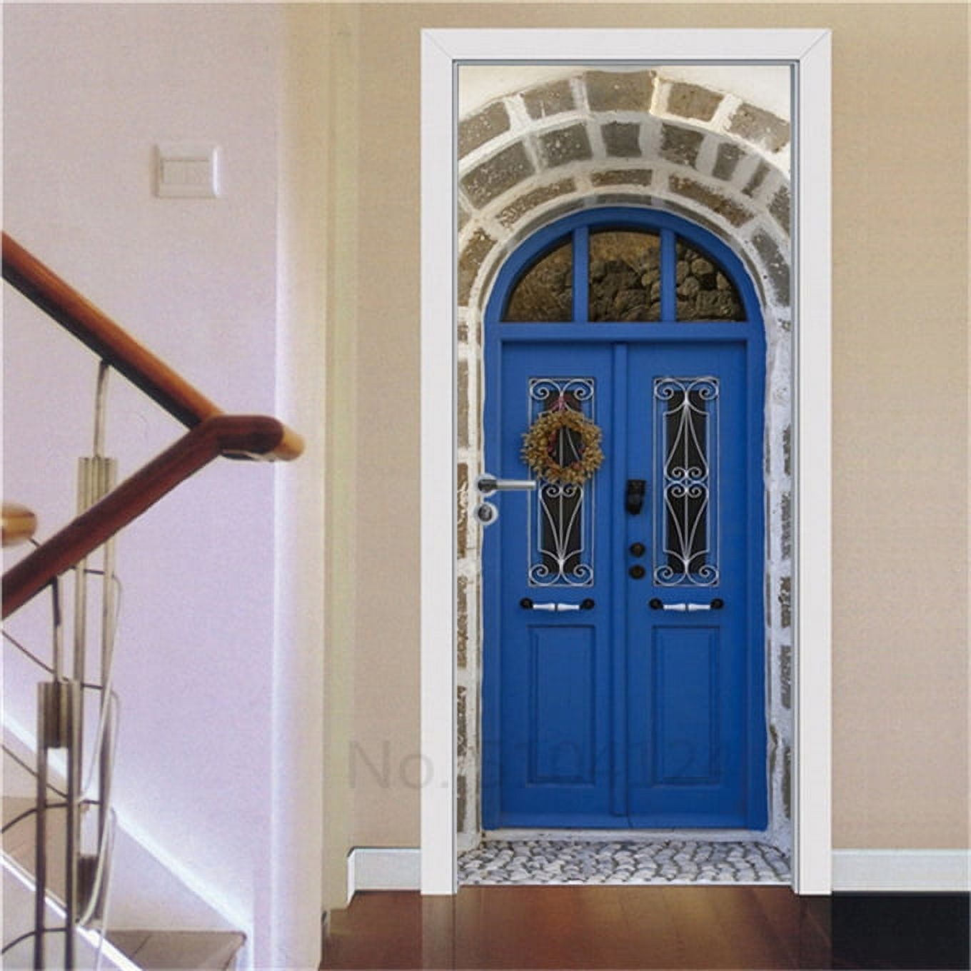 Retro Wooden Door Stickers PVC Waterproof Wallpaper For Doors Living ...