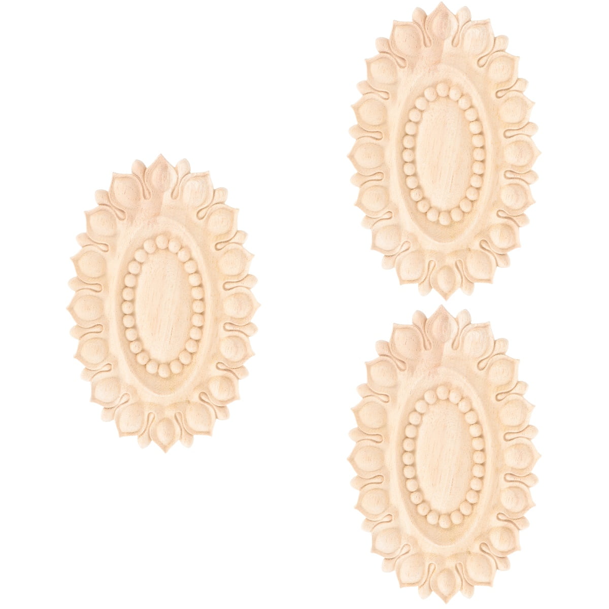 Retro Wooden Onlay Decorative Applique 3 Count Fireplace Decals Carved ...