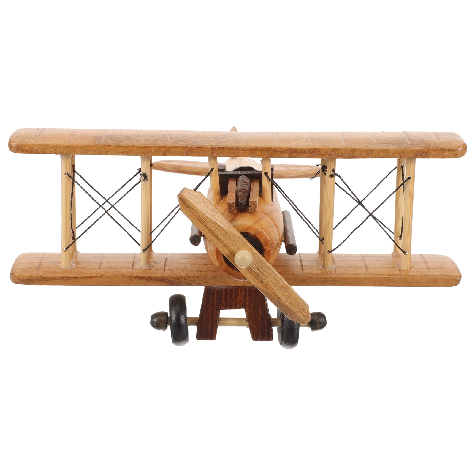 Retro Wooden Plane Airplane Miniature Model Adornment Office Bedroom ...