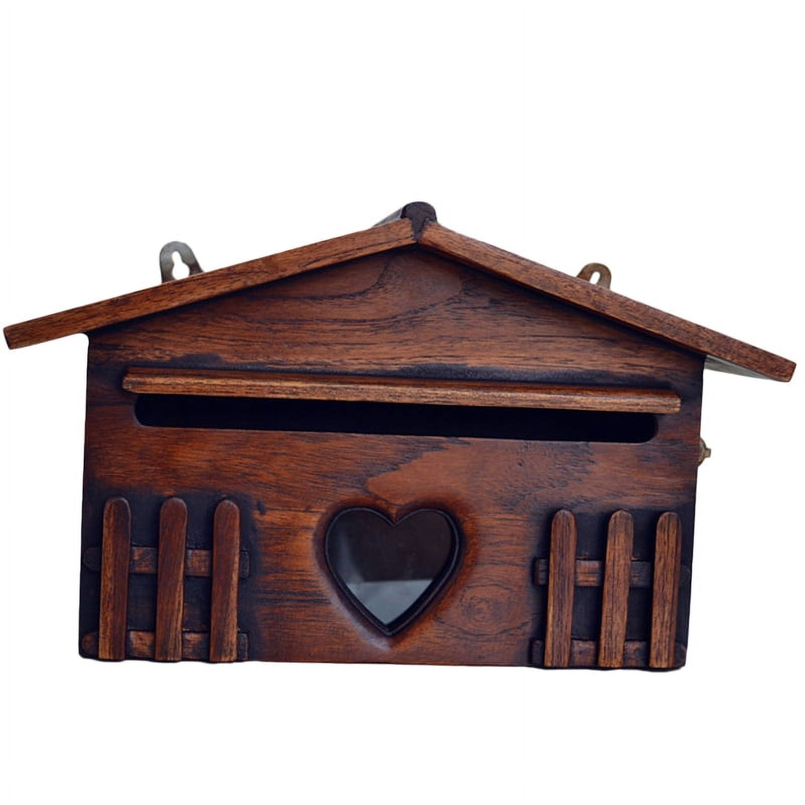 Retro Wooden Post Box Mailbox Outdoor Rainproof for Office Supplies ...
