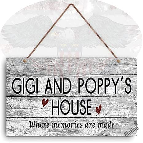 Retro Wooden Signs/Gigi and Poppy's House Sign, Where Memories are Made ...