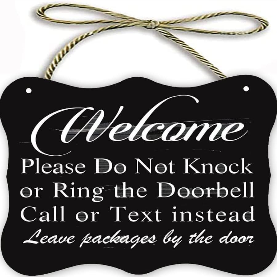 Retro Wooden Signs/Notice Signs Please Do Not Knock or Ring The ...