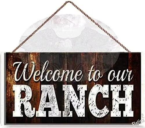 Retro Wooden Signs/Welcome to Our Ranch Sign, 5"x10" Wood Sign, Rustic ...