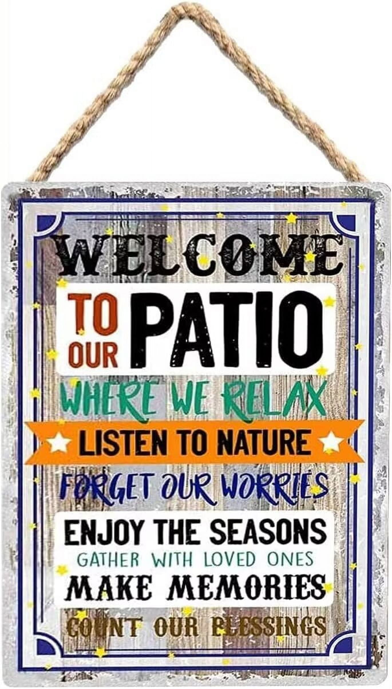 Retro Wooden Signs/Welcome to Our Patio Rules Sign Wall Decor ...