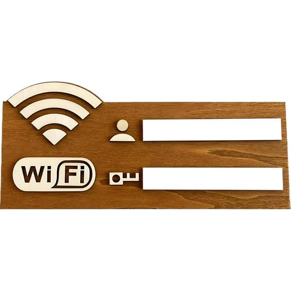 Retro Wooden WiFi Password Signboard - Wall-Mounted Wireless Network ...