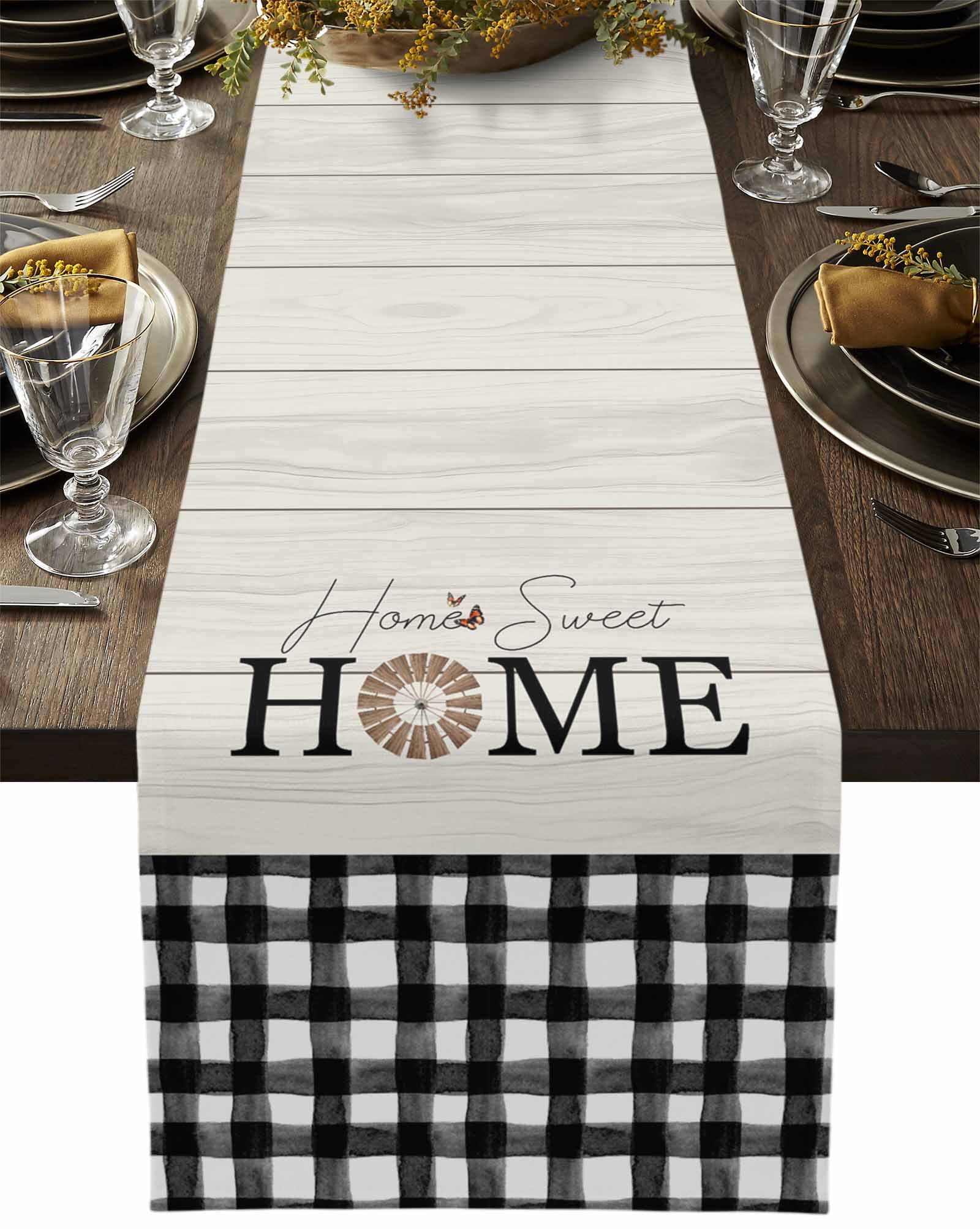Retro Wrhite Wood Grain Seamless Table Runners 13x36 Inches Long Linen ...