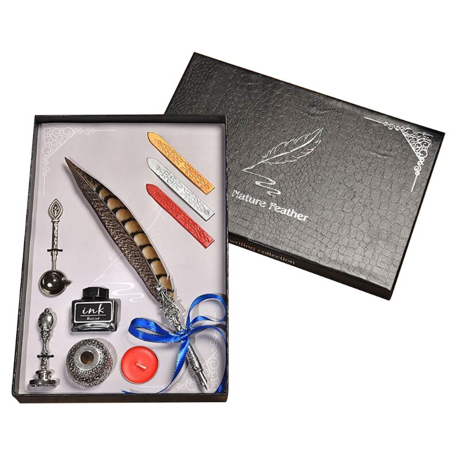 Retro Writing Quill Pen Exquisite Ornate Relief Pattern Design Feather ...