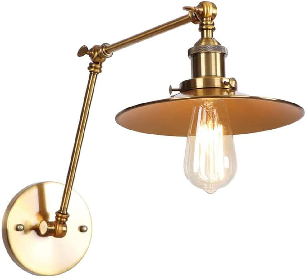 Retro Wrought Iron Wall Lamp Double Section Telescopic Folding Pole ...