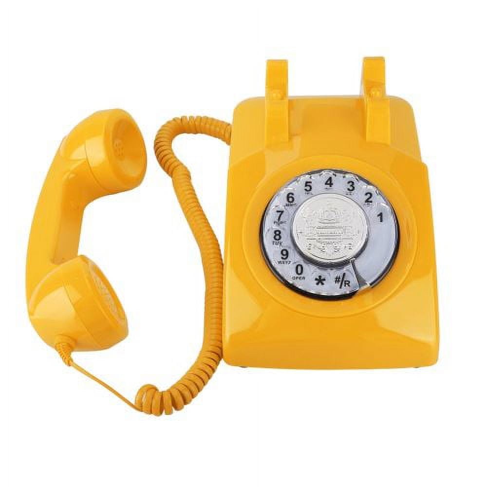 Retro Yellow Rotary Dial Landline Phone Golden Era Charmer - Walmart.com