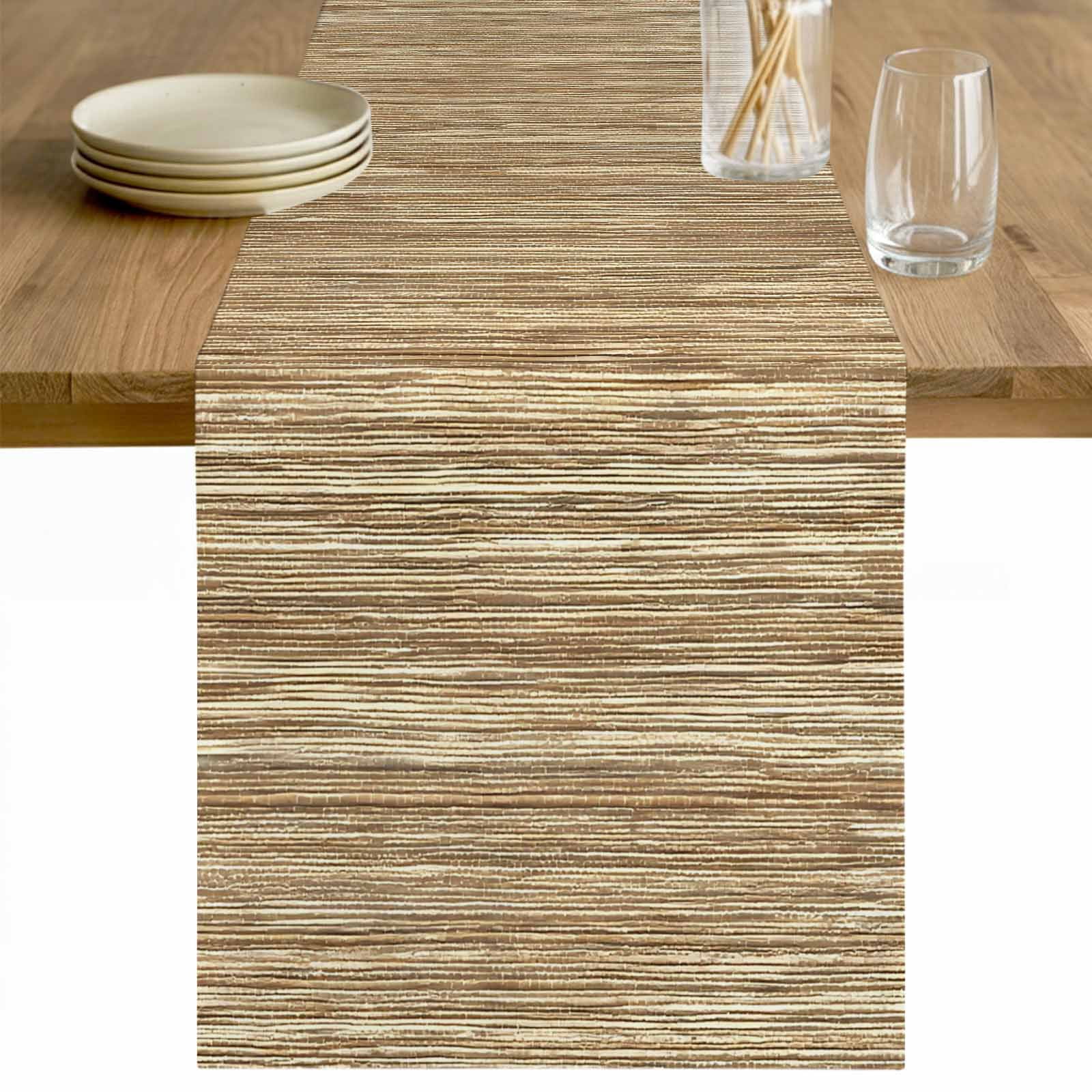 Retro Yellow Table Runner - 90 Inch Long Country Farmhouse Abstract ...