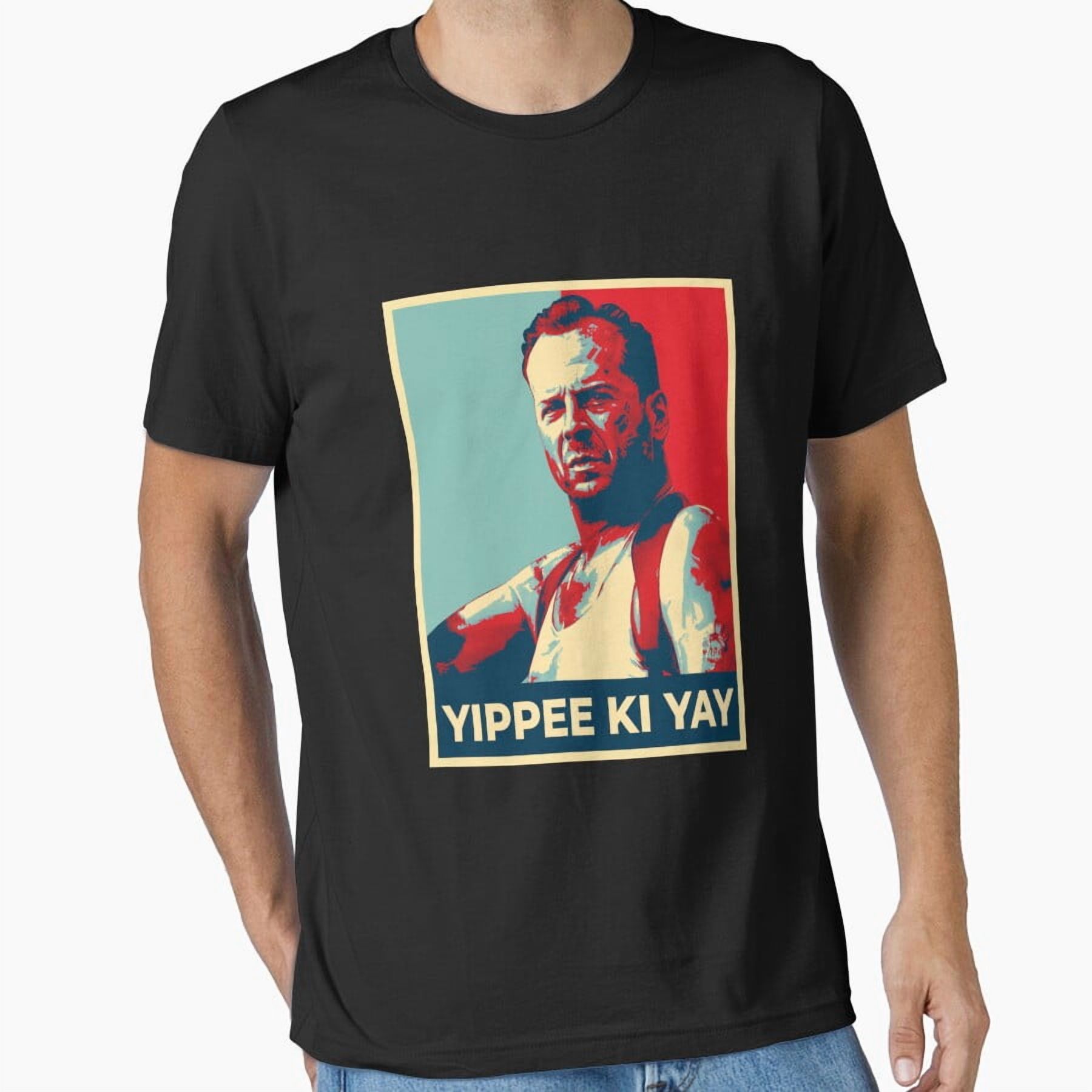 Retro Yippee Ki Yay Pop Art Portrait Holiday Action Graphic Unisex T ...