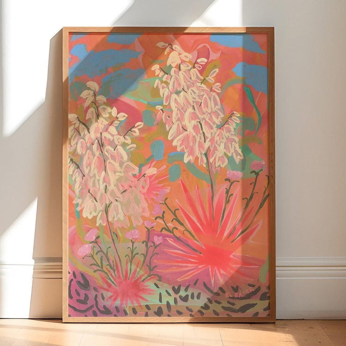 Retro Yucca Wall Art Print, Wild West Desert Travel Poster ...