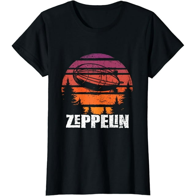 Retro Zeppelin 70s 80s Dirigible Airship Zepelin Zepplin T-Shirt ...