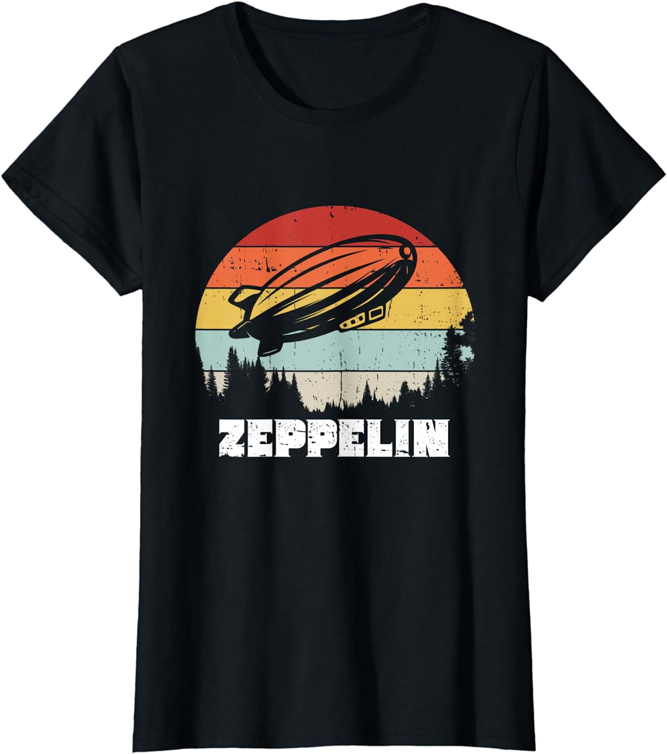 Retro Zeppelin 70s Dirigible Blimp Airship Zepelin Zepplin T-Shirt ...