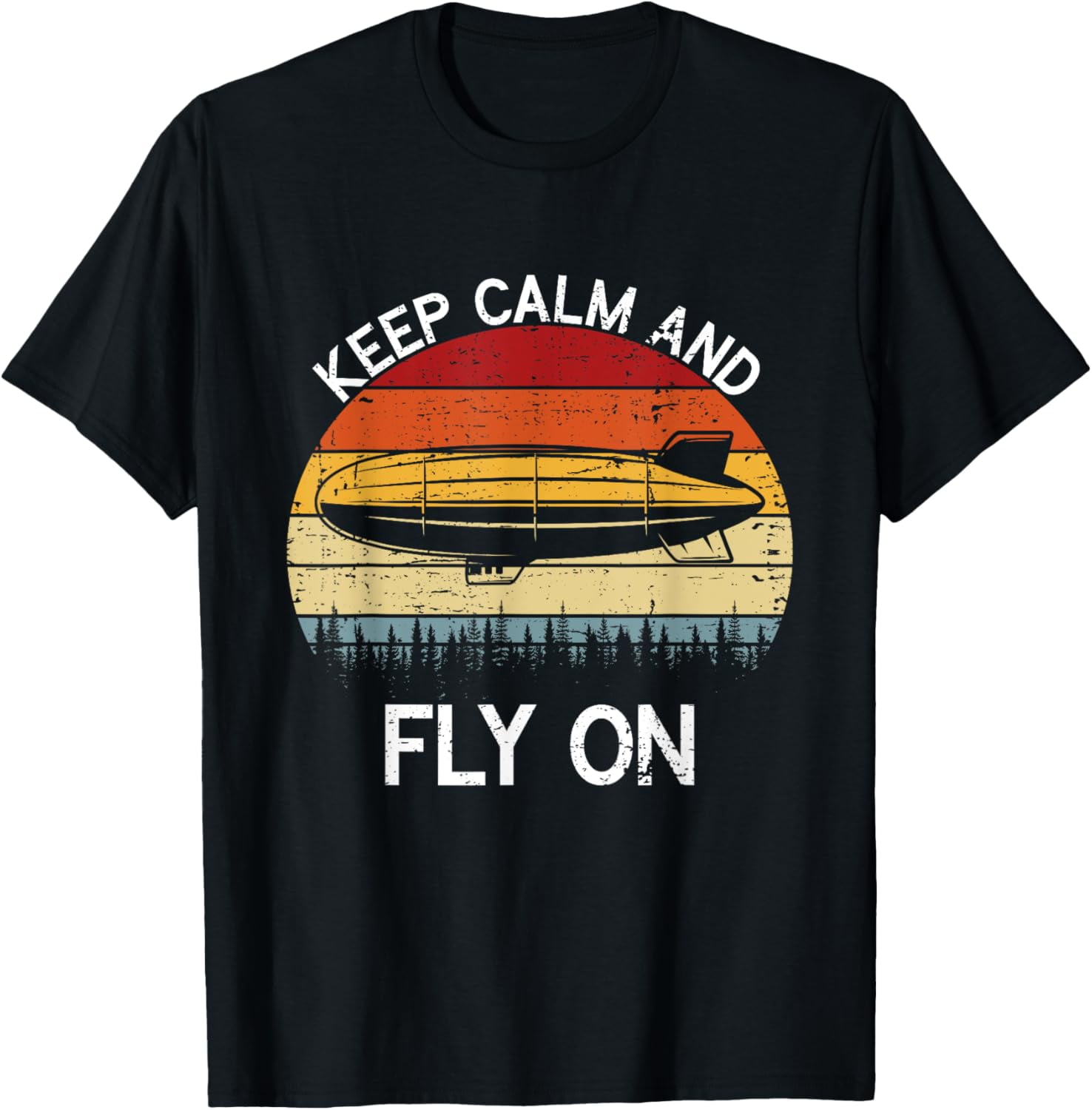 Retro Zeppelin 70s Dirigible Blimp Airship Zepelin Zepplin T-Shirtmen ...