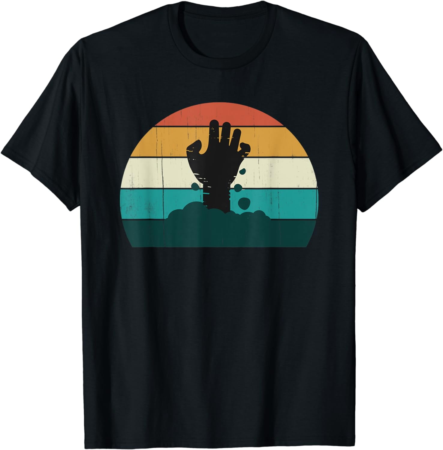 Retro Zombie Arm: Vintage Halloween Grave Cool Reanimated T-Shirt ...