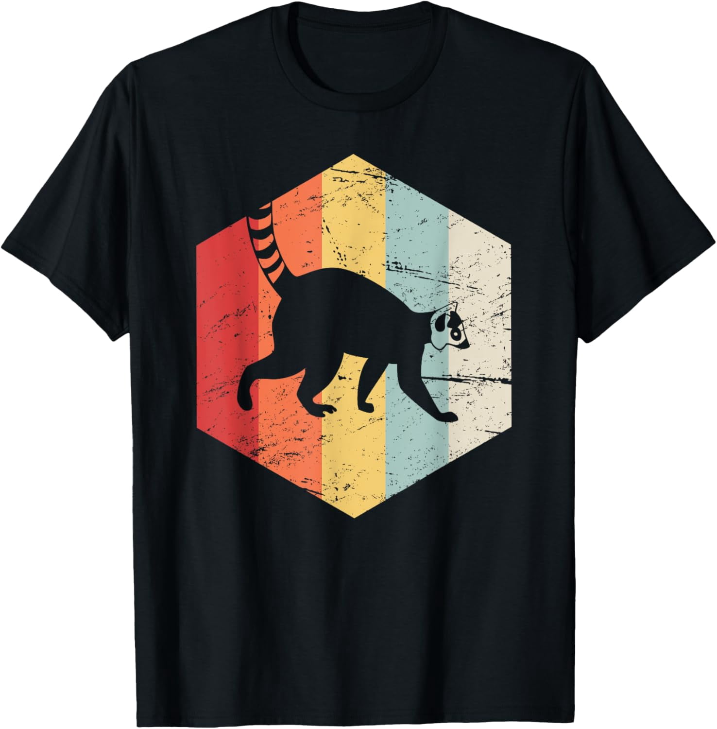 Retro Zoo Animal Lemur T-Shirt - Walmart.com