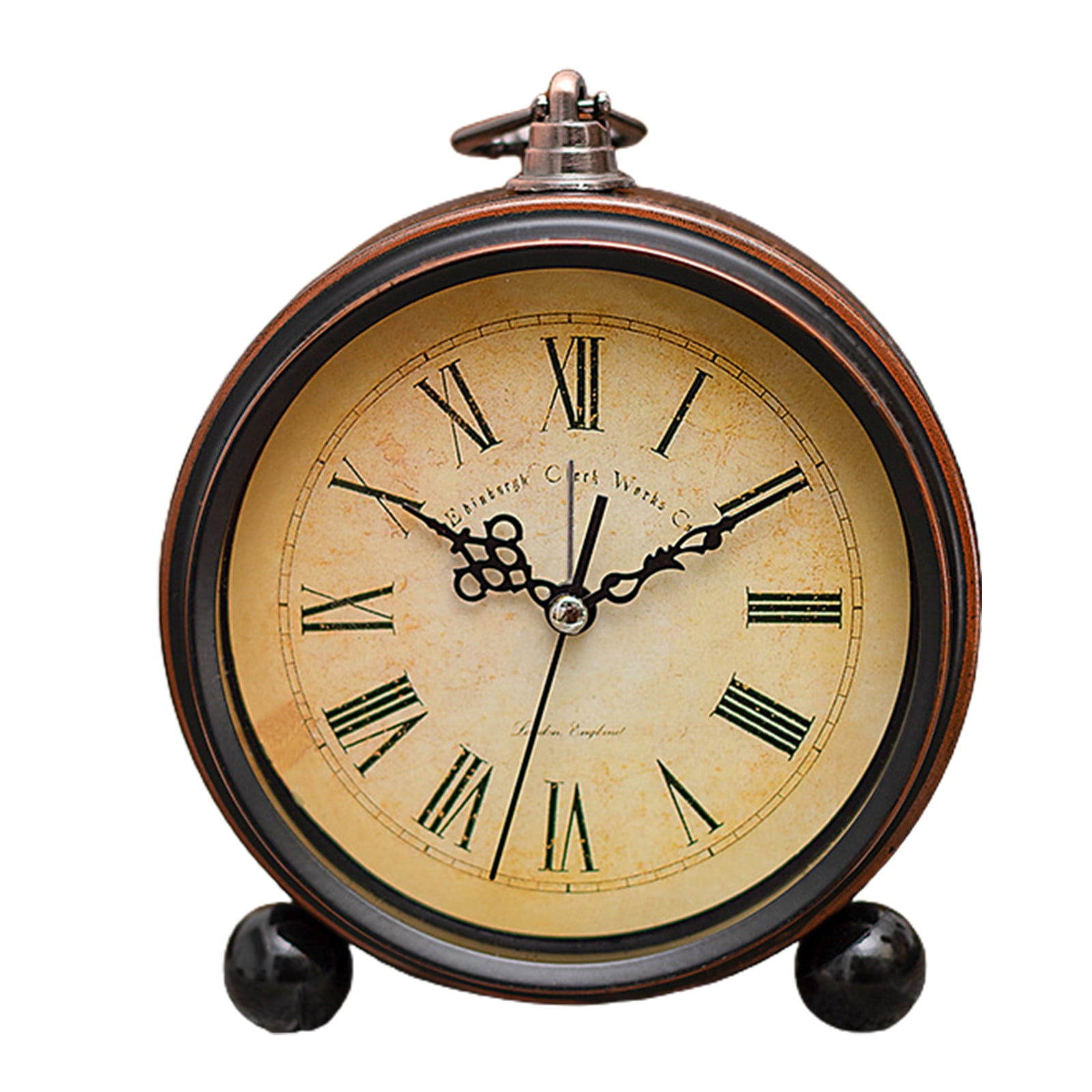 Retro analog alarm clock 5" battery operated, small silent bedside ...
