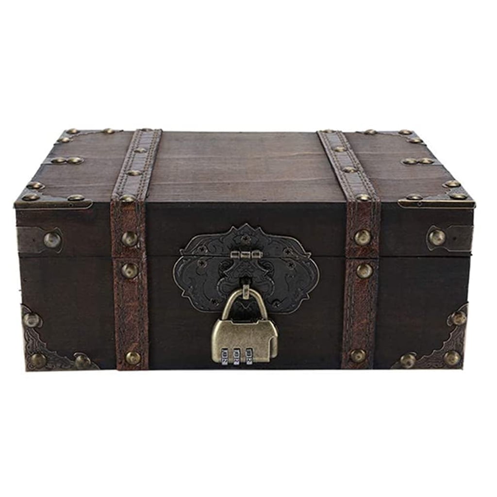 Retro and Leather Treasure Chests Box Decorative Storage for Case with ...